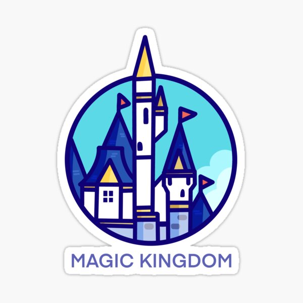 "Magic Kingdom (Classic White)" Sticker for Sale by Augscord | Redbubble