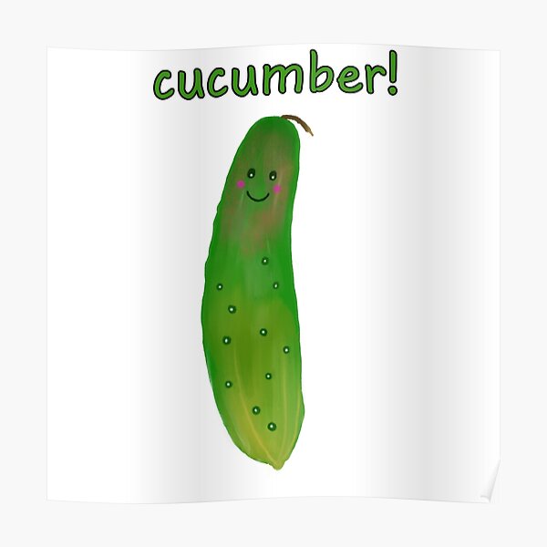 "Cucumber With Face" Poster for Sale by funhousejen | Redbubble