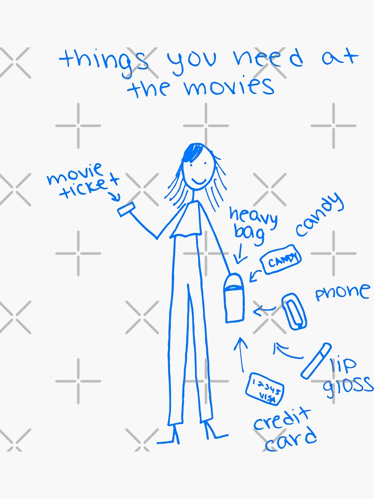 "Things You Need At The Movies | Sticky Nikki™" Sticker by sticky-nikki ...