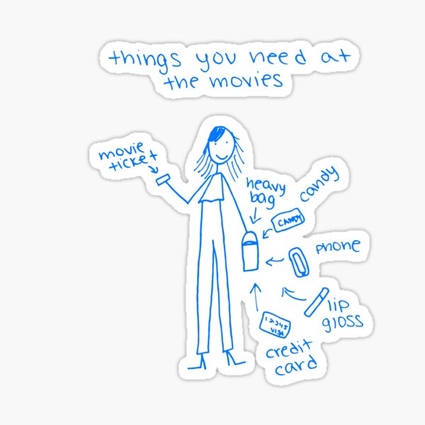 "Things You Need At The Movies | Sticky Nikki™" Sticker by sticky-nikki ...