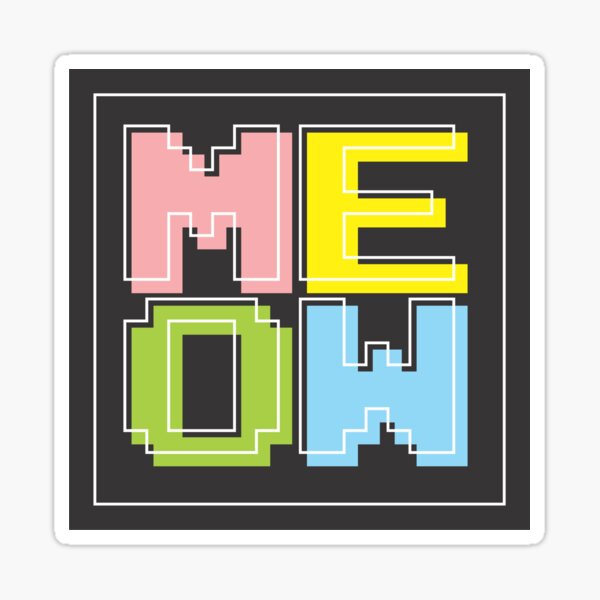 "Pixel Meow" Sticker for Sale by luckyxturtle | Redbubble