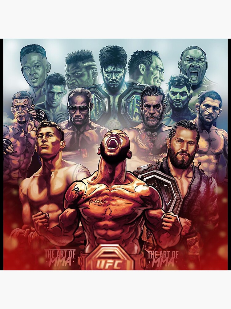 "UFC fighters art poster " Sticker for Sale by Grace-Cop | Redbubble