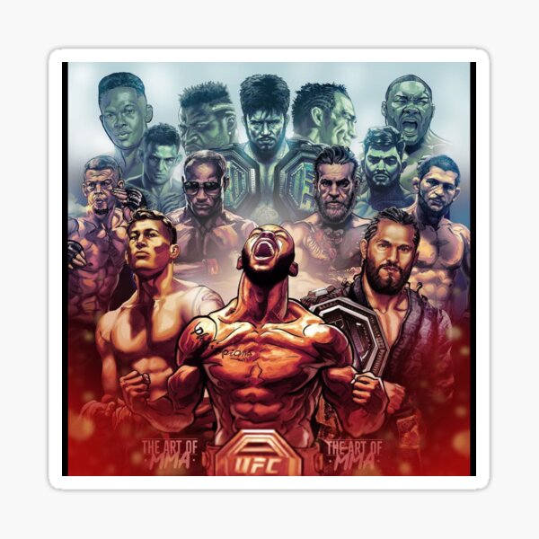 "UFC fighters art poster " Sticker for Sale by Grace-Cop | Redbubble