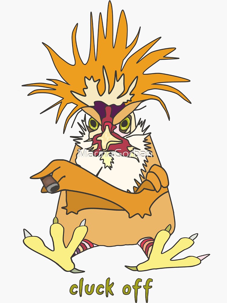 "cluck off" Sticker for Sale by MarinaGorban | Redbubble