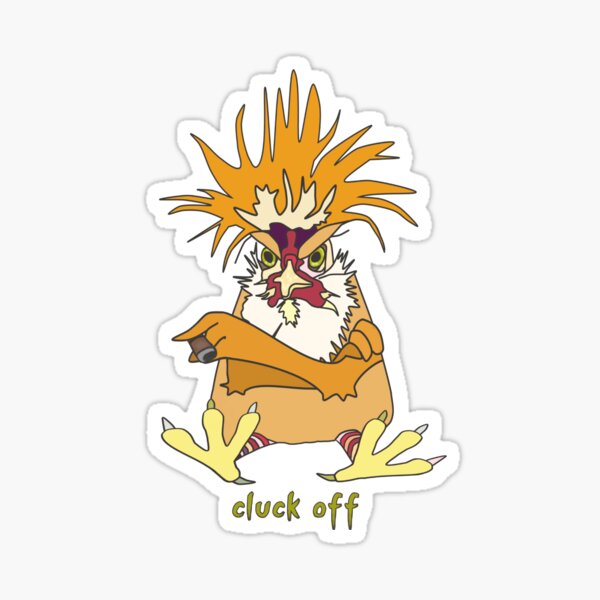 "cluck off" Sticker for Sale by MarinaGorban | Redbubble