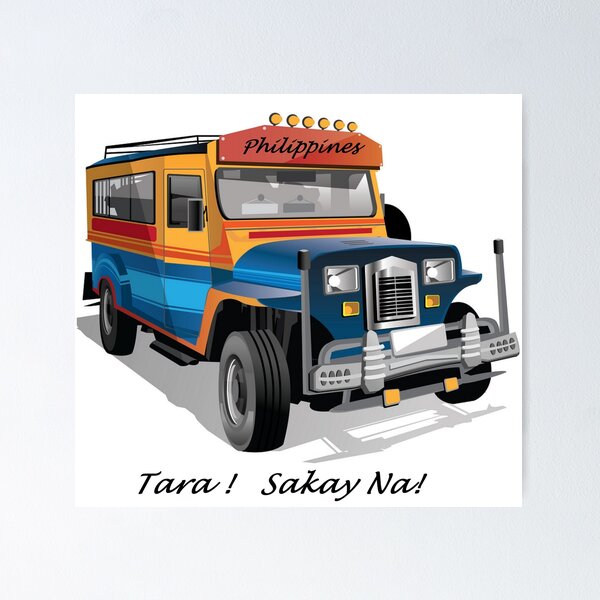 Philippine Jeepney Poster Geometric Jeepney Philippine Postcard