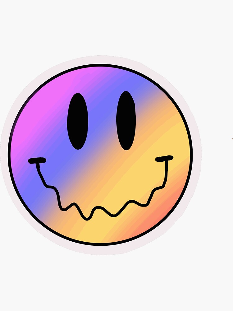 "Rainbow Squiggly Face " Sticker for Sale by s11594967 | Redbubble