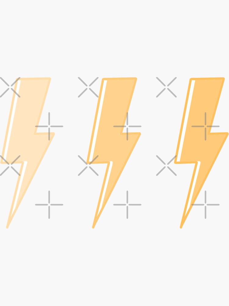 "Yellow lightning bolts" Sticker by kxtelyng | Redbubble