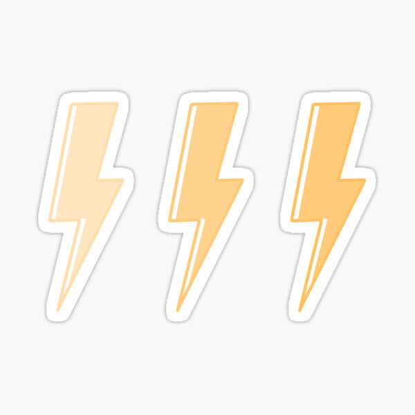 "Yellow lightning bolts" Sticker by kxtelyng | Redbubble