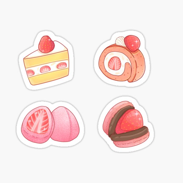 "Strawberry Sticker Pack" Sticker by AHSOCUTE | Redbubble