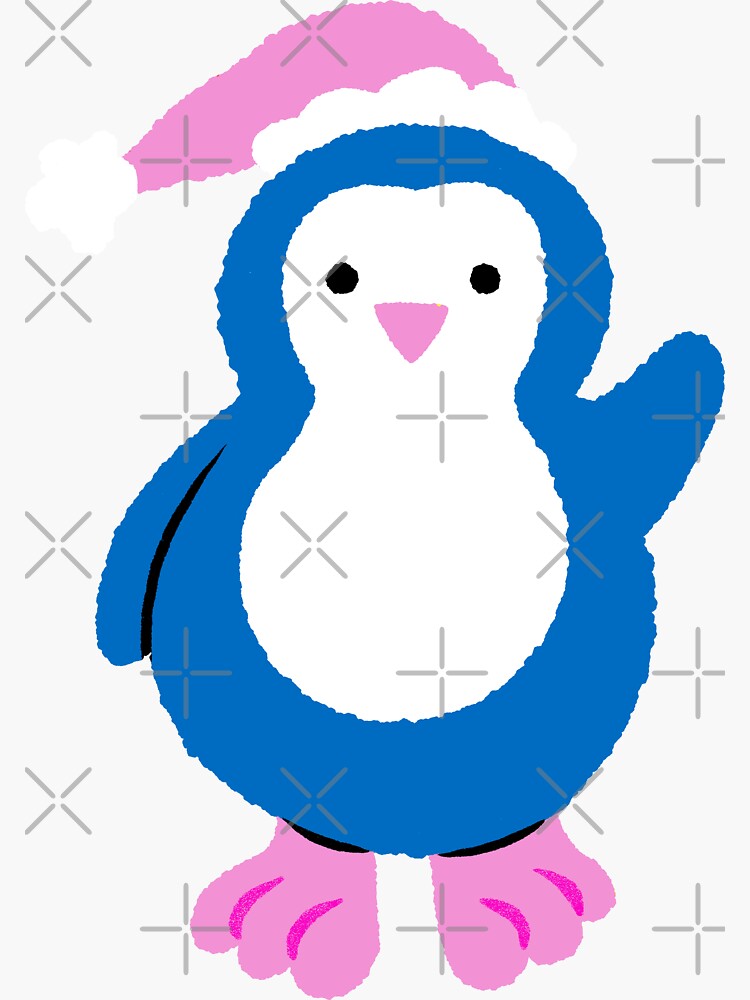 "Blue And Pink Penguin" Sticker for Sale by OhMyStarling | Redbubble