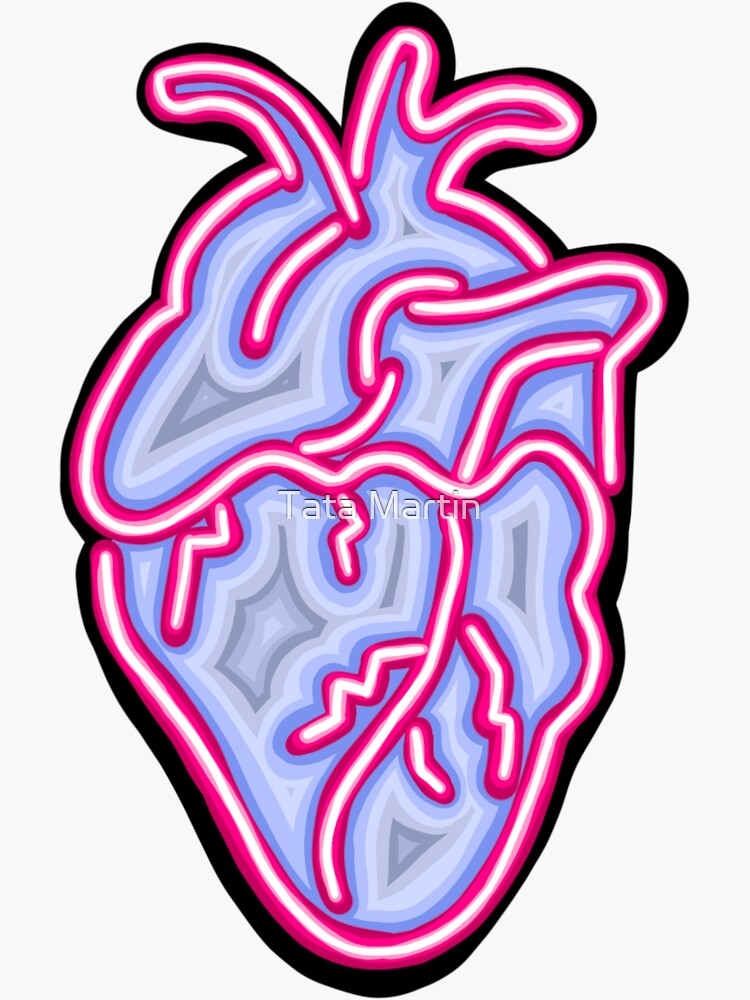"Neon heart" Sticker for Sale by renatamartinp | Redbubble