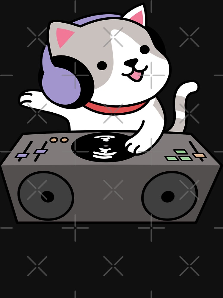 "Cat Dj" T-shirt by TrueTrippyArts | Redbubble