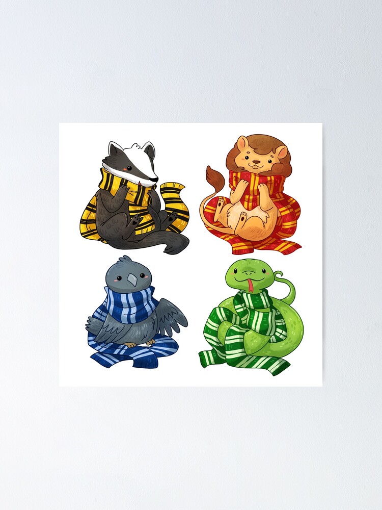 "Magic: Badger, Lion, Raven, Snake" Poster for Sale by michelledraws ...