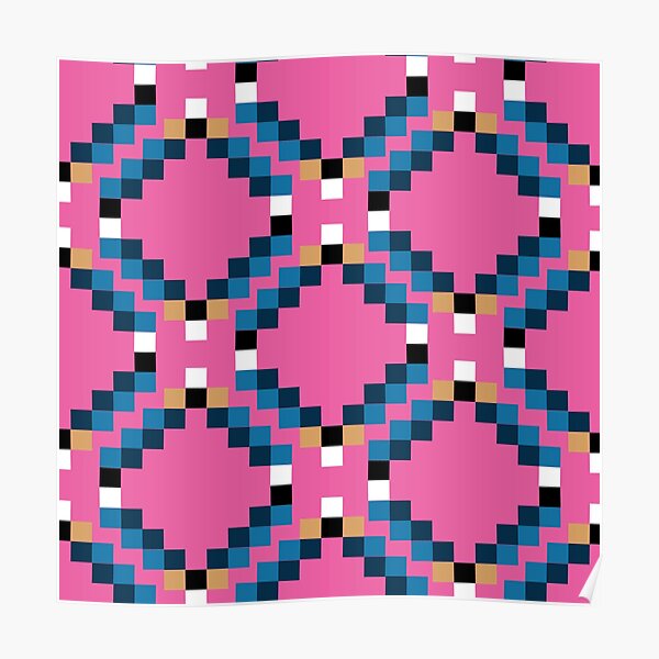 "Classic shape seamless boxy diamond pattern pink background" Poster ...