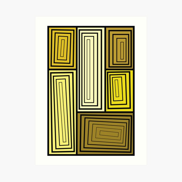 "Optical Illusions Rectangles Tableau – Yellow" Art Print for Sale by ...