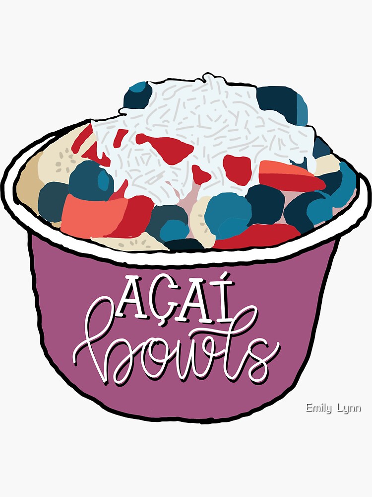 "Acai Bowl " Sticker for Sale by Emily Lynn | Redbubble