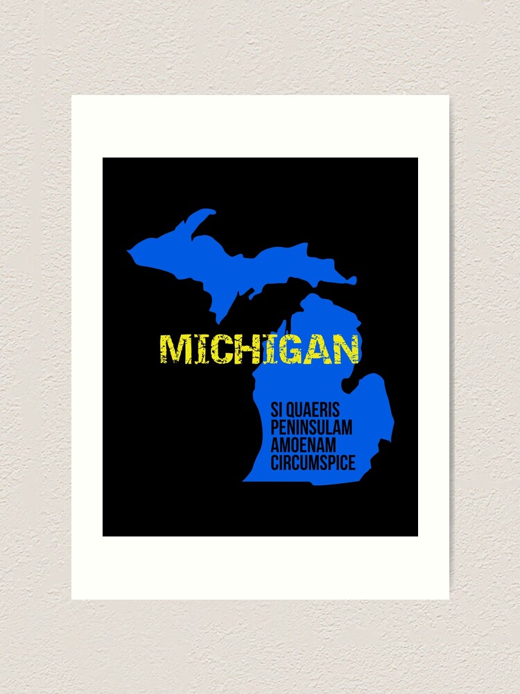 "State Motto of Michigan Silhouette Outline Art MI Pride Gift product ...
