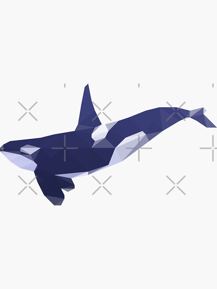 "low poly geometric orca" Sticker by BlueberrdArt | Redbubble