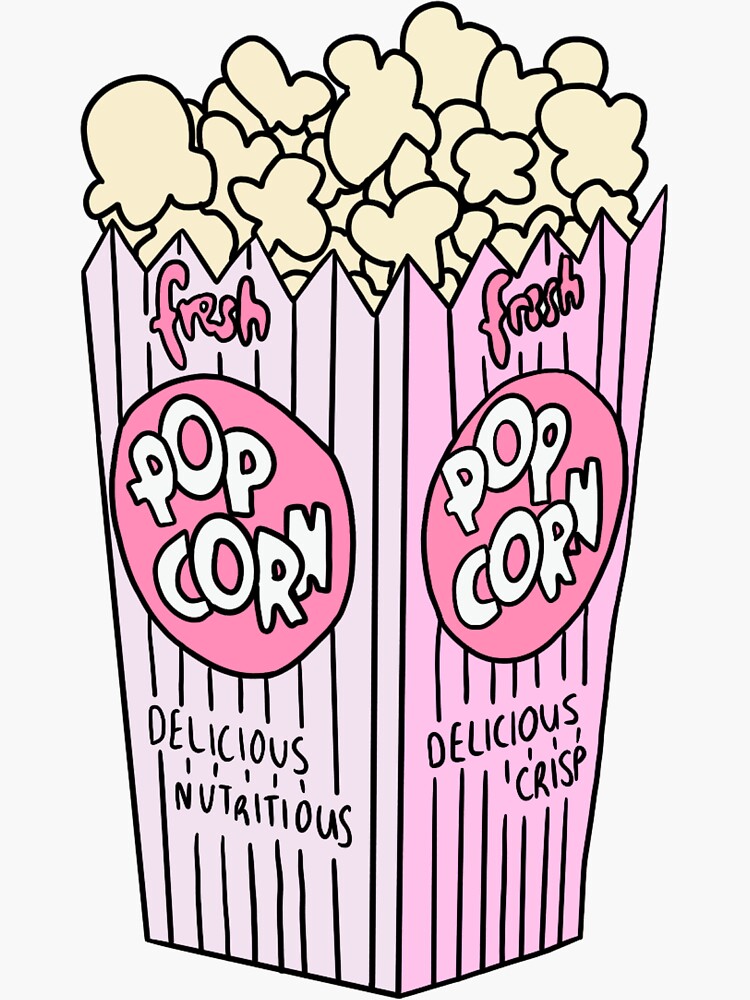 "Rosa Popcorn" Sticker von honeystickersz | Redbubble