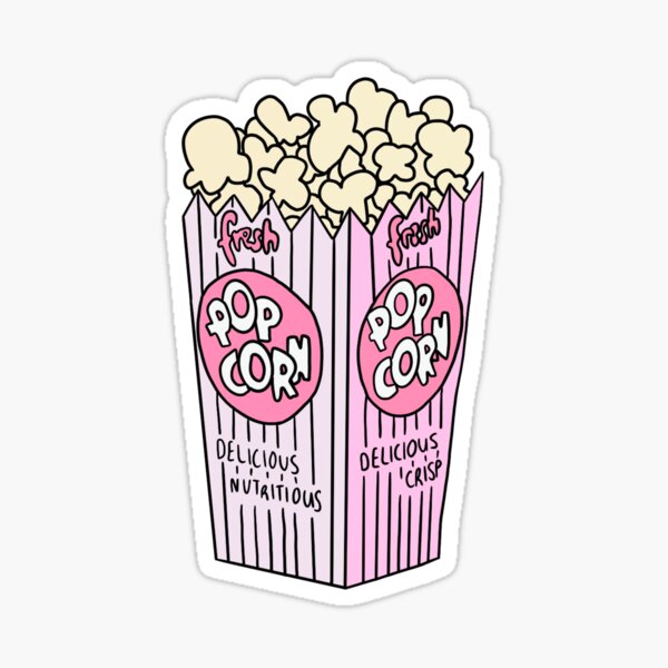 "Rosa Popcorn" Sticker von honeystickersz | Redbubble