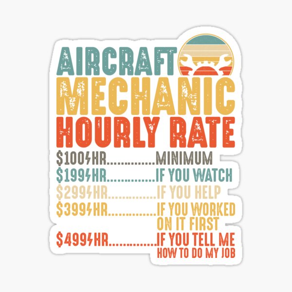 "Aircraft Mechanic Hourly Rate Shirt Funny Mechanics Gifts For Men ...