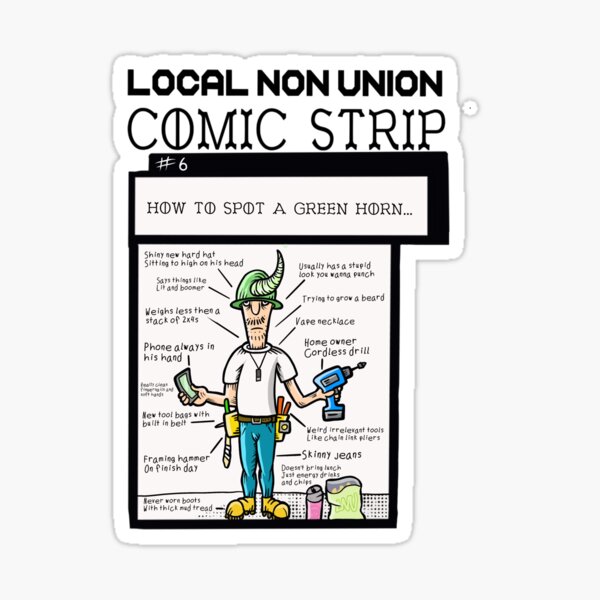 "Local non union comic strip #6" Sticker for Sale by Localnonunion ...