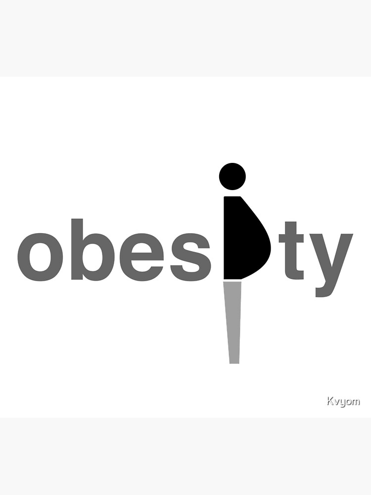 "Obesity typographic word minimal design, with "i" depicting an obese ...