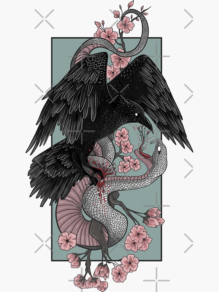 "Crow and Snake" Sticker by jess1586 | Redbubble