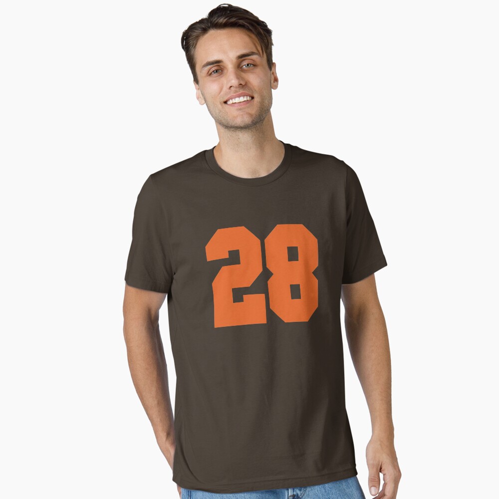 "28 Number Cleveland Sports Twenty-Eight Brown Jersey" Sticker for Sale ...