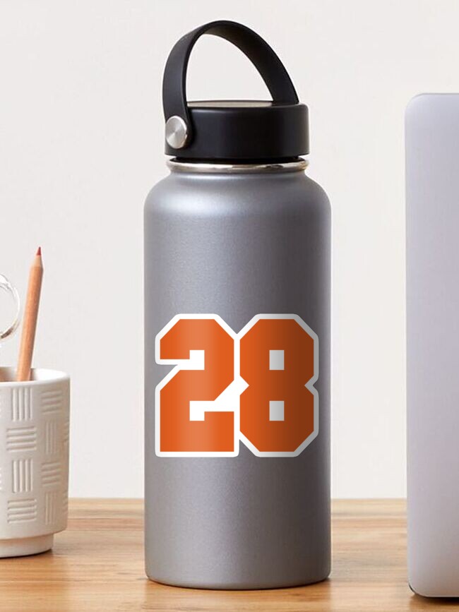 "28 Number Cleveland Sports Twenty-Eight Brown Jersey" Sticker for Sale ...