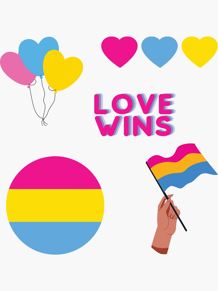 "Pansexual Sticker Pack" Sticker for Sale by sfaurashop | Redbubble