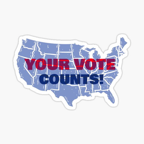 "Your Vote Counts!" Sticker for Sale by tshirtmoda2020 | Redbubble