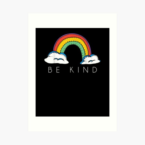 "The Boho Rainbow Be Kind Positive Inspirational" Art Print by ...