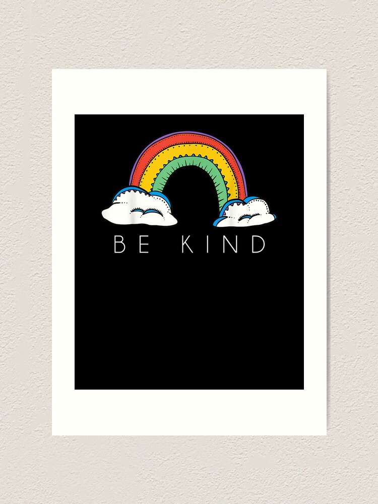 "The Boho Rainbow Be Kind Positive Inspirational" Art Print by ...