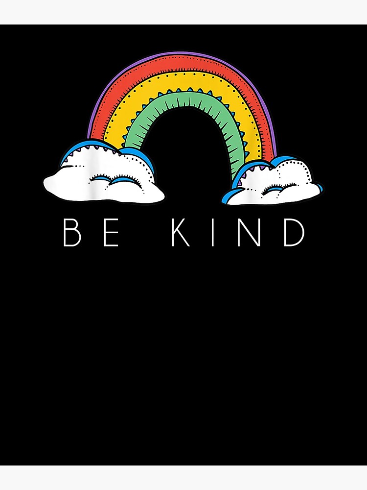 "The Boho Rainbow Be Kind Positive Inspirational" Art Print by ...