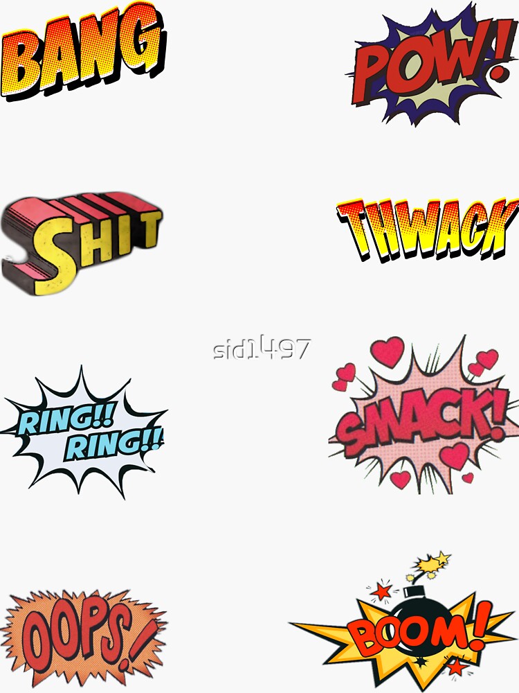 "Vintage comic book callouts" Sticker for Sale by sid1497 | Redbubble