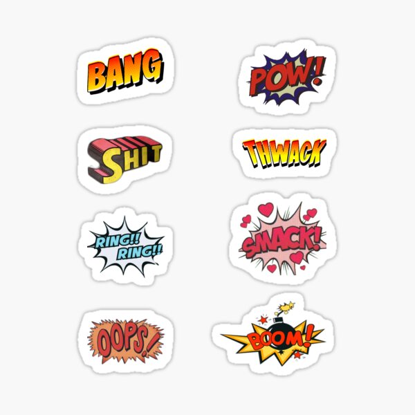 "Vintage comic book callouts" Sticker for Sale by sid1497 | Redbubble
