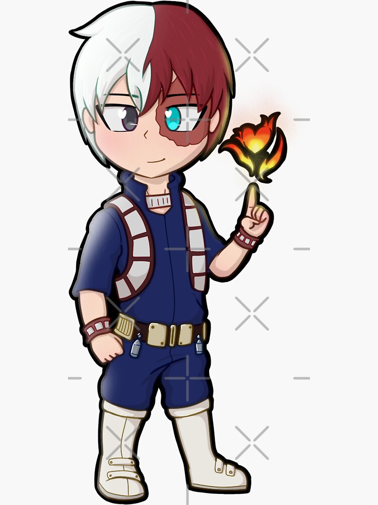 "Chibi! MHA - Todoroki" Sticker by CoralTheCookie | Redbubble