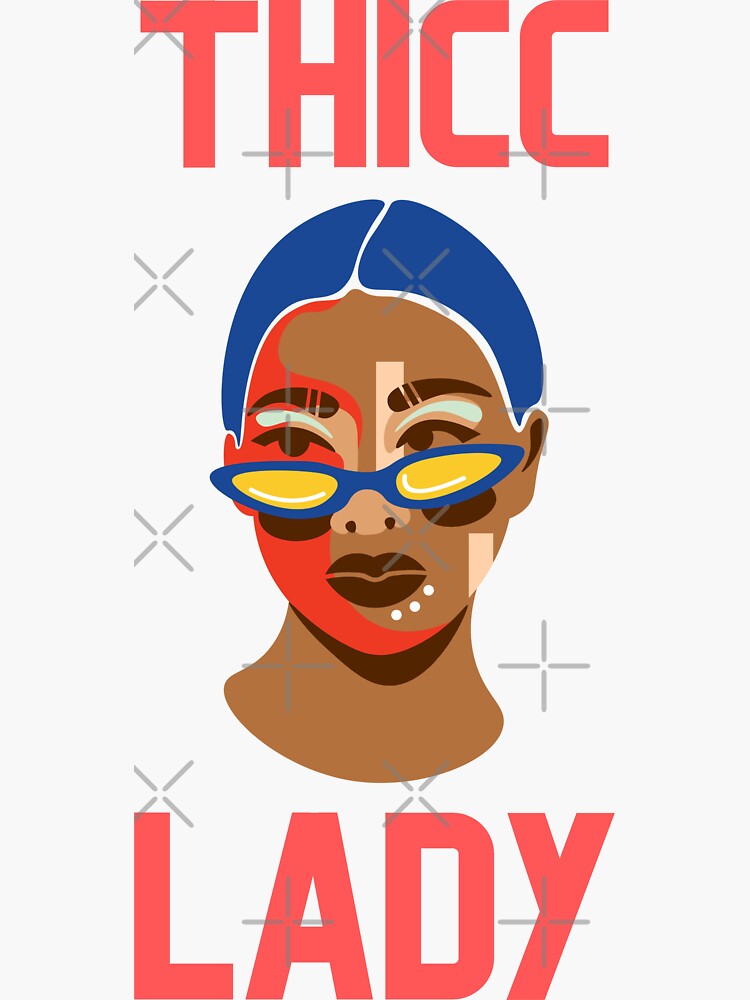 "Thicc Lady" Sticker by Bobross2019 | Redbubble