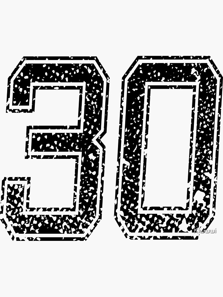 "30 thirty number sport american football baseball basketball" Sticker ...