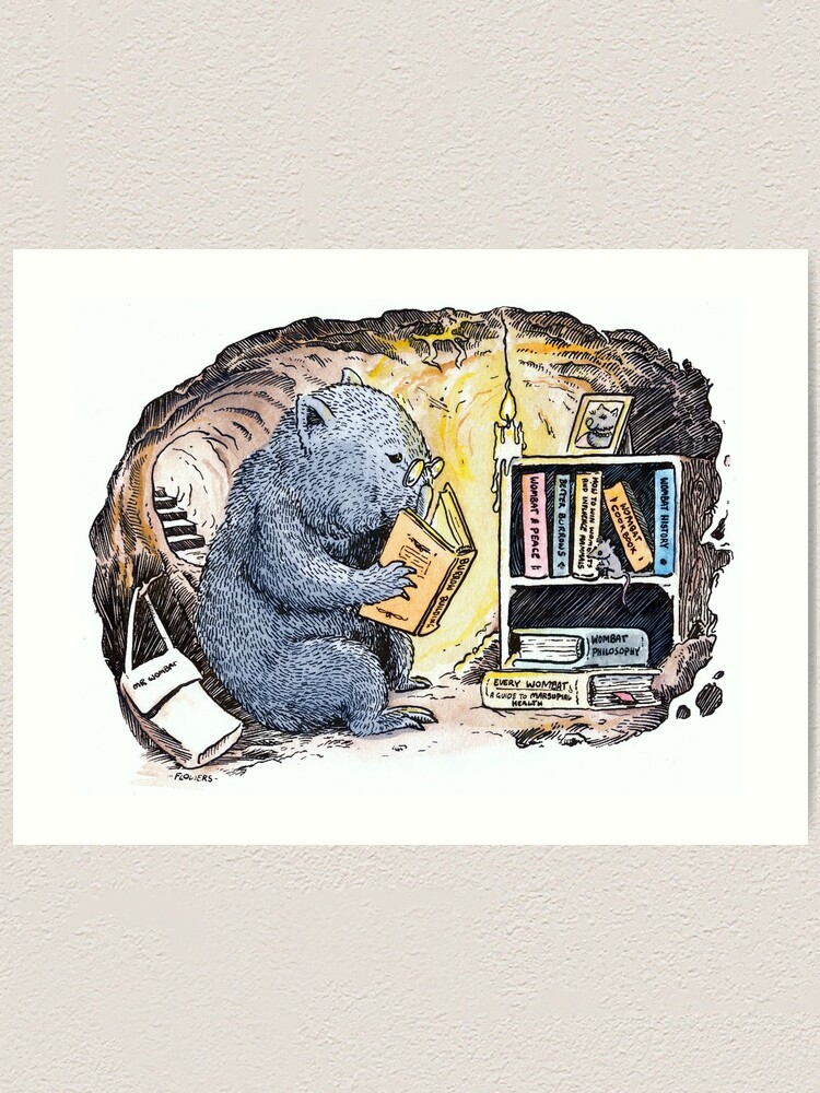 "Mr Wombat Reads" Art Print for Sale by SnakeArtist | Redbubble