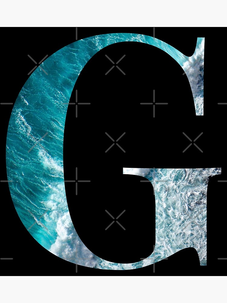 Lámina fotográfica «Letra G Alfabeto de las olas del océano azul» de ...