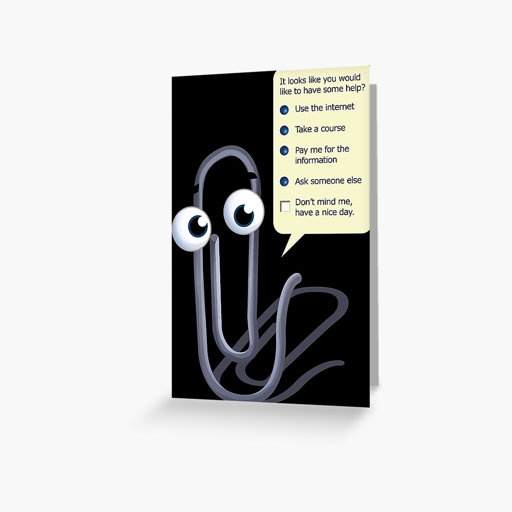 "Clippy" Greeting Card by Mansemat | Redbubble