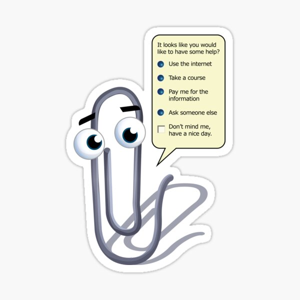 "Clippy" Sticker for Sale by Mansemat | Redbubble