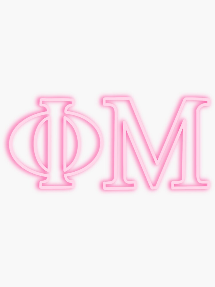 "Neon Phi Mu" Sticker for Sale by KMKreations | Redbubble