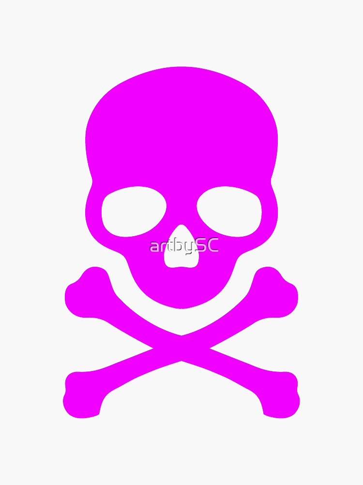 "Magenta Soulcycle Skull" Sticker by artbySC | Redbubble