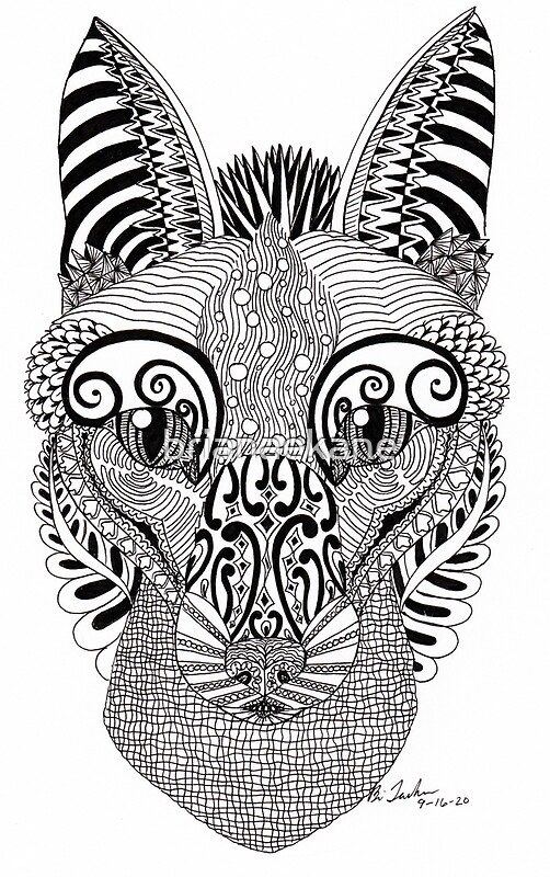 "Fox Doodle Art" by brianaekane | Redbubble
