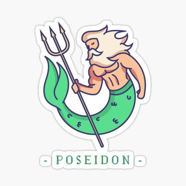 "Poseidon Greek Mythology" Sticker by Mimic-Gaming-Co | Redbubble