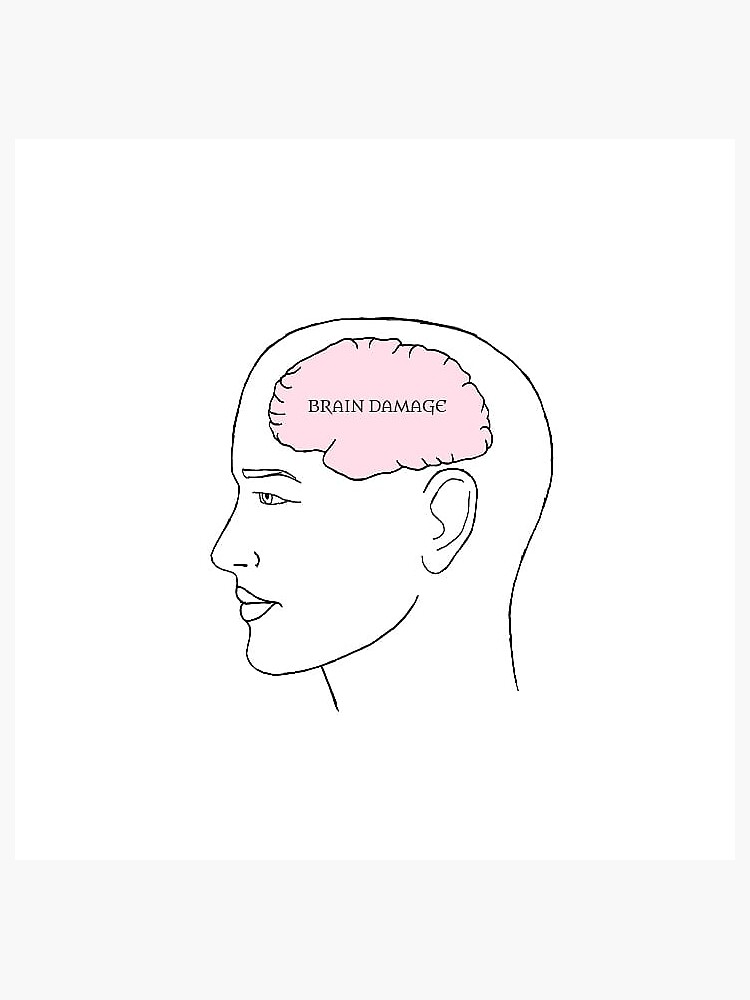 "brain damage" Sticker by THEBOIIIZ | Redbubble